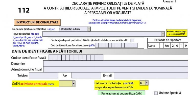 MODIFICAREA DECLARATIEI 112 - Servicii de Contabilitate, Audit finaciar ...